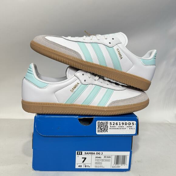 adidas | Shoes | Adidas Samba Og Gs White Mint Jp548 | Poshmark